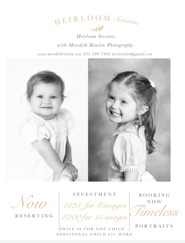 Birmingham Alabama: Heirloom Photography Sessions at Meredith Rowlen ...